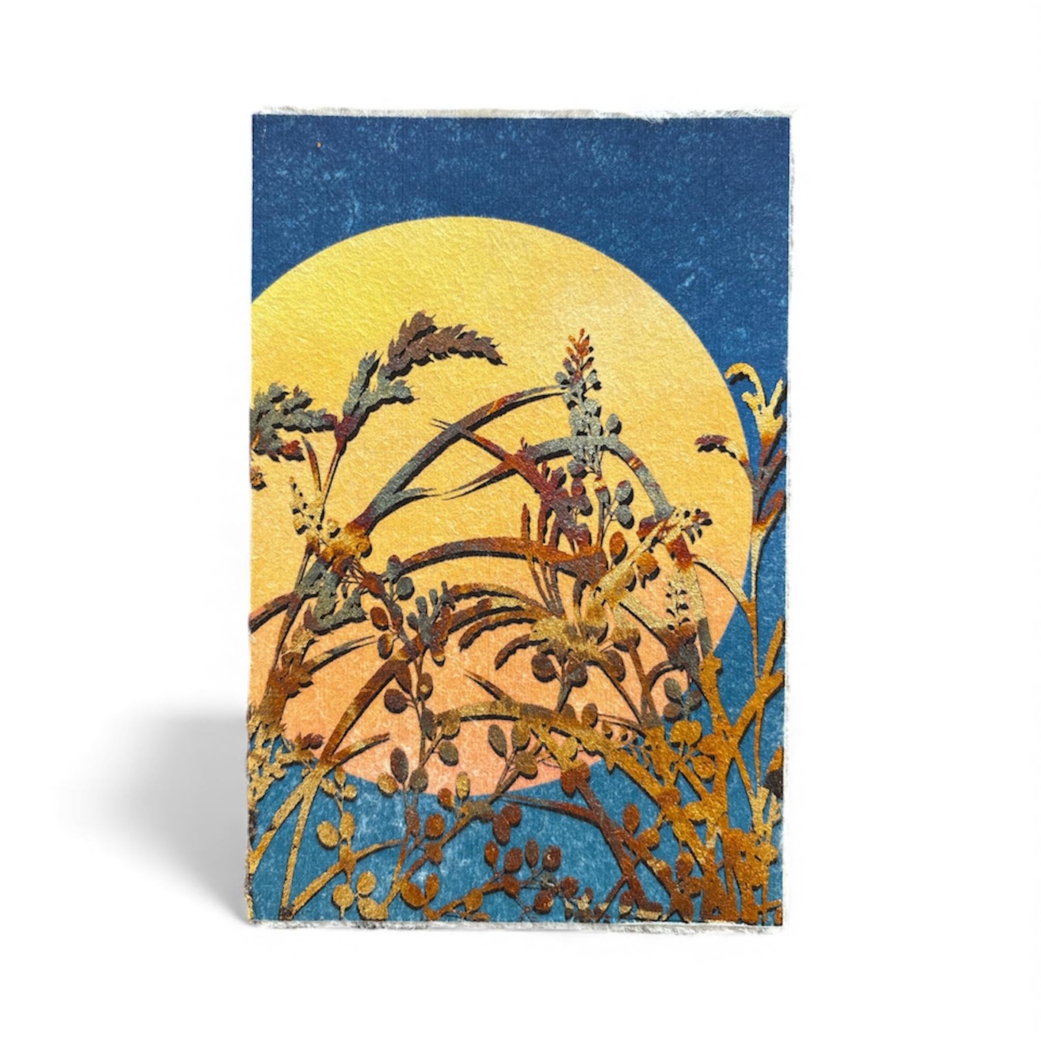 Ikazaki Gilded Washi Note Card #7 – Setamono Japanese Homeware